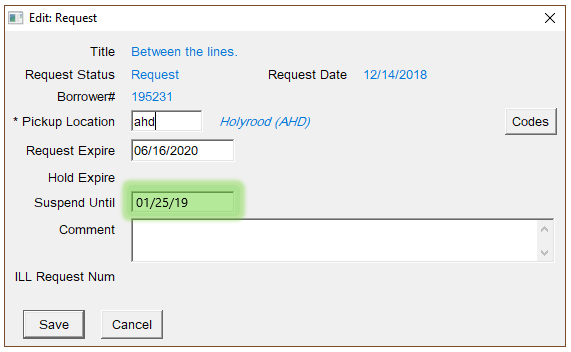 Requests and Holds | NLPL Documentation